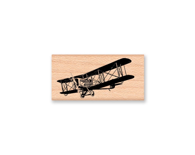 BIPLANE AIRPLANE Rubber Stamp~vintage Airplane~double Wing Airplane ...