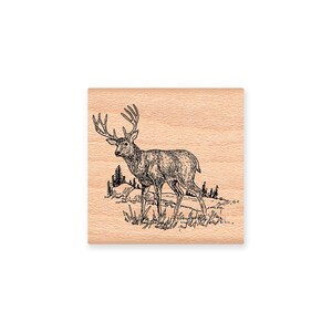 BUCK STAMP DEER Forest Stag Woodland Animal Dad Father's Day ...