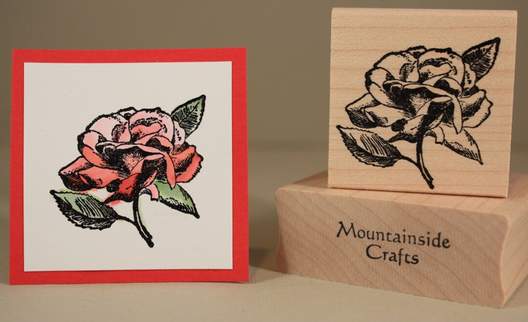 SINGLE ROSE - Wood Mounted Rubber Stamp (MTRS-19-05) - Etsy