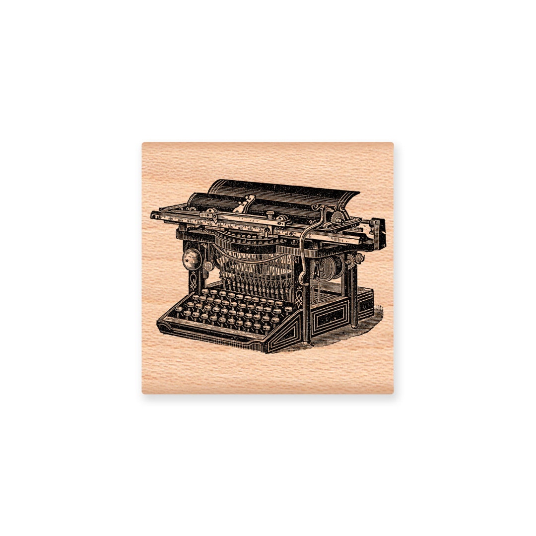 VINTAGE TYPEWRITER STAMP Old Fashioned Retro Type Font Note Card Making ...