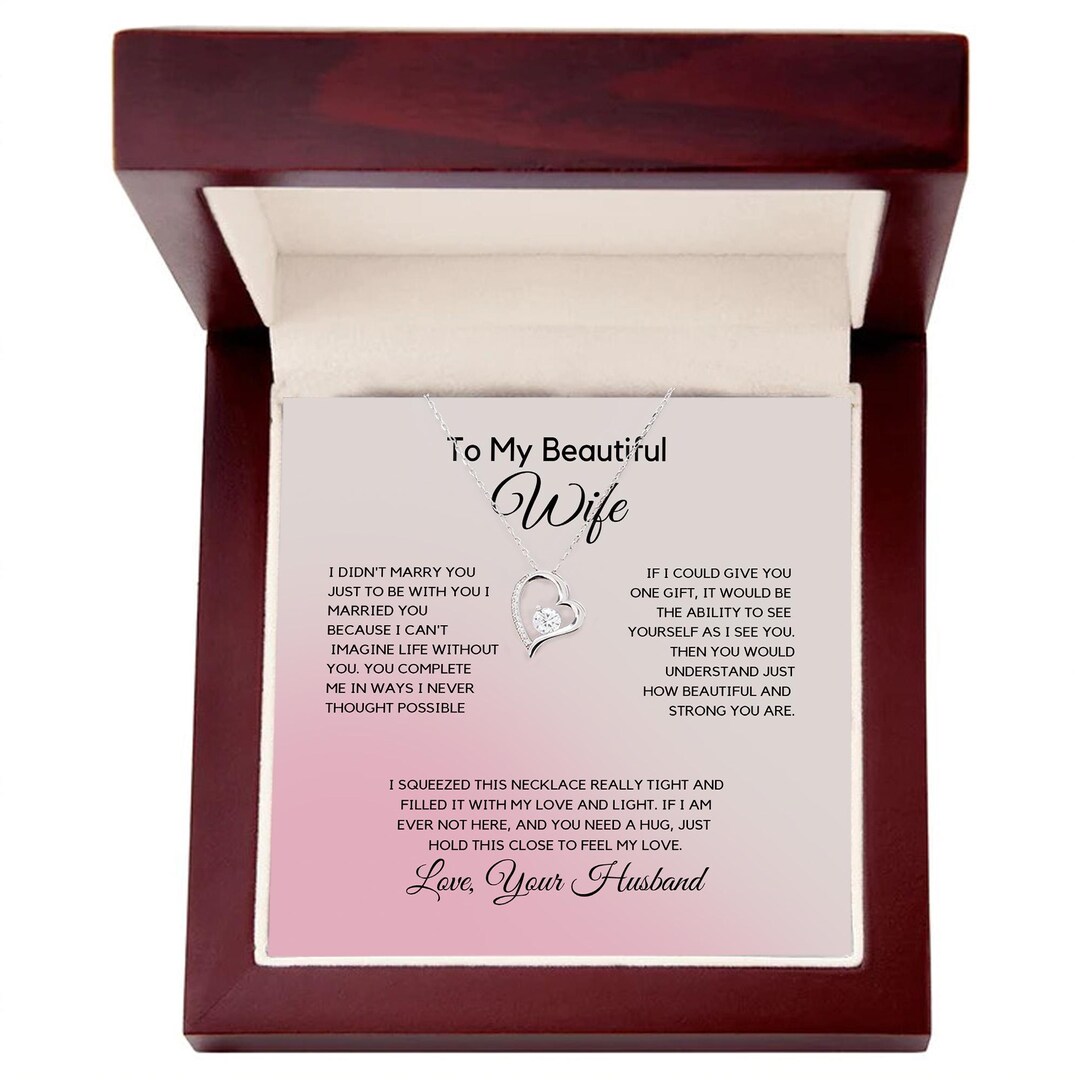 To My Beautiful Wife Necklace Wife Gift From Husband, Anniversary Gift ...