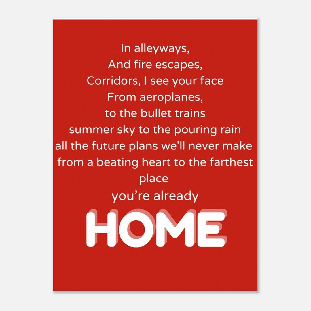 One Direction Already Home R&W Wall Art Print - Etsy