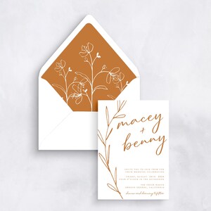 Rustic Floral Wedding Envelope Liner - SET OF 25, Printed Envelope ...