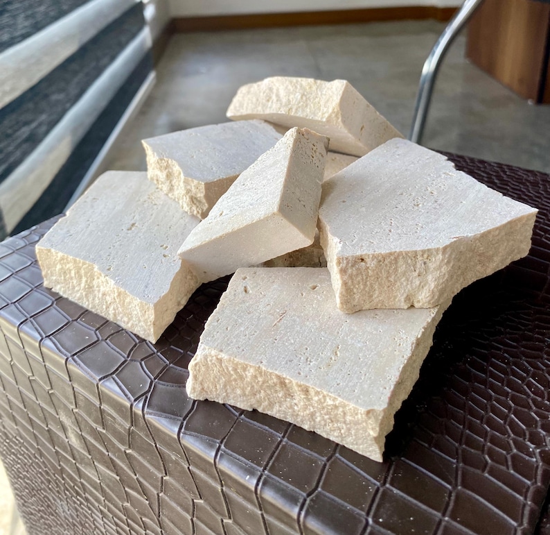 3 Pieces Broken Travertine Display - Etsy