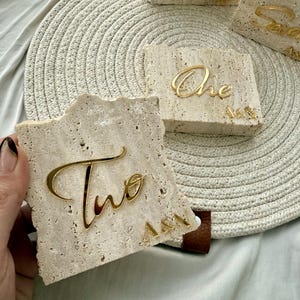 Customizable Natural Stone Table Signs for Conventions, Summons ...