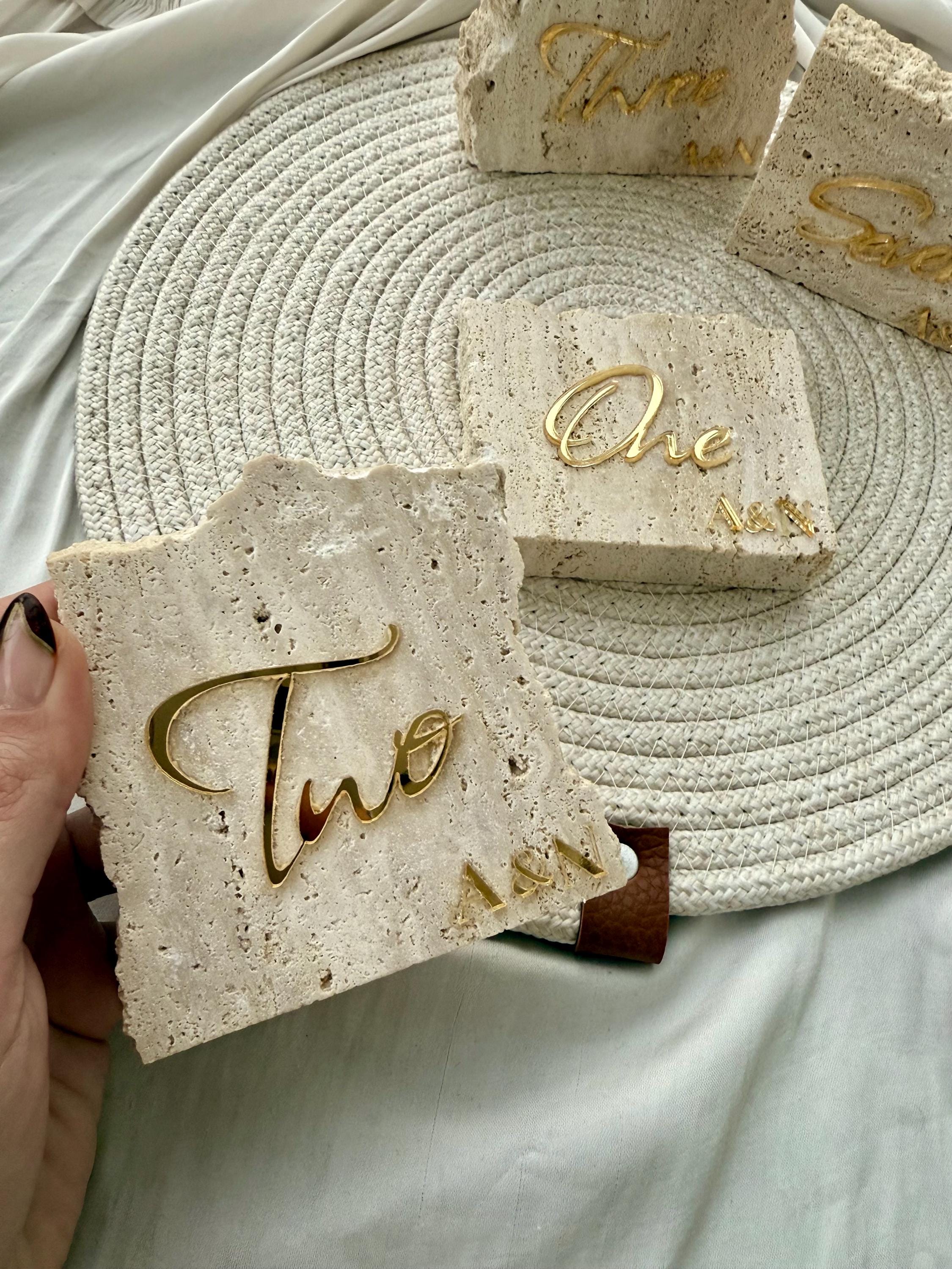 Customizable Natural Stone Table Signs for Conventions, Summons ...