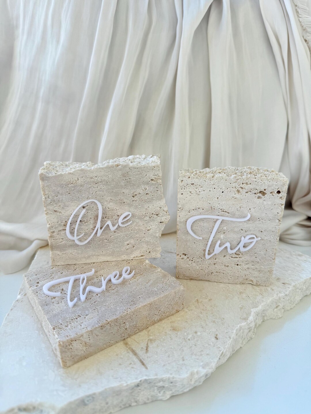 Customizable Natural Stone Table Signs for Conventions, Summons ...