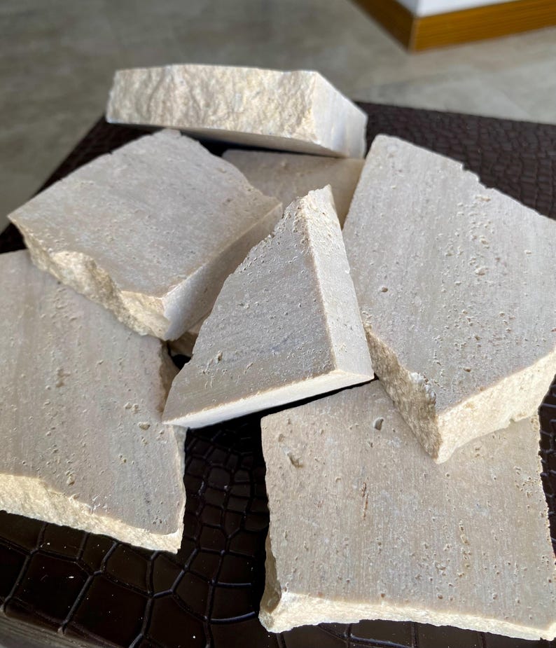 3 Pieces Broken Travertine Display - Etsy