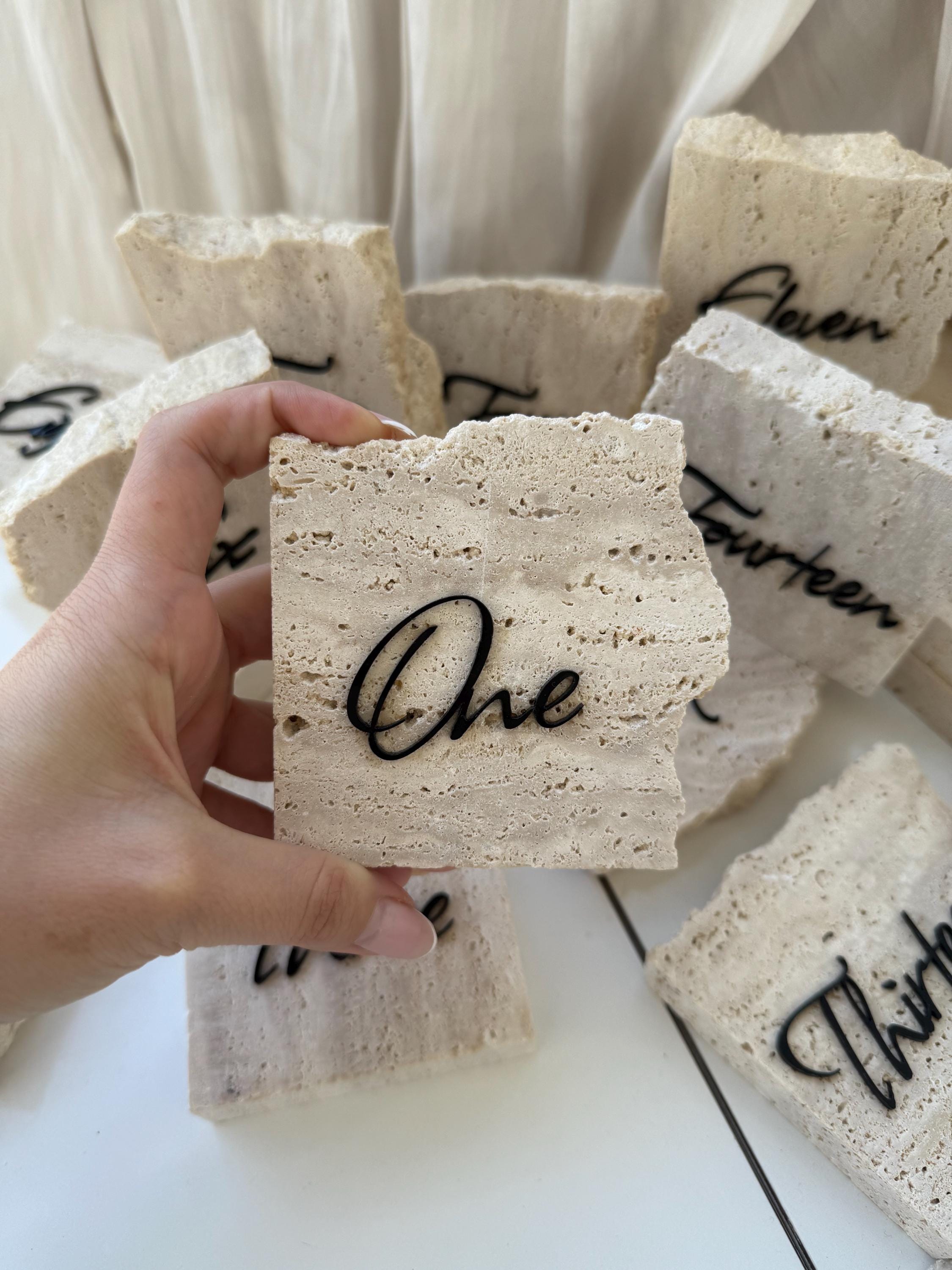 Customizable Natural Stone Table Signs for Conventions, Summons ...