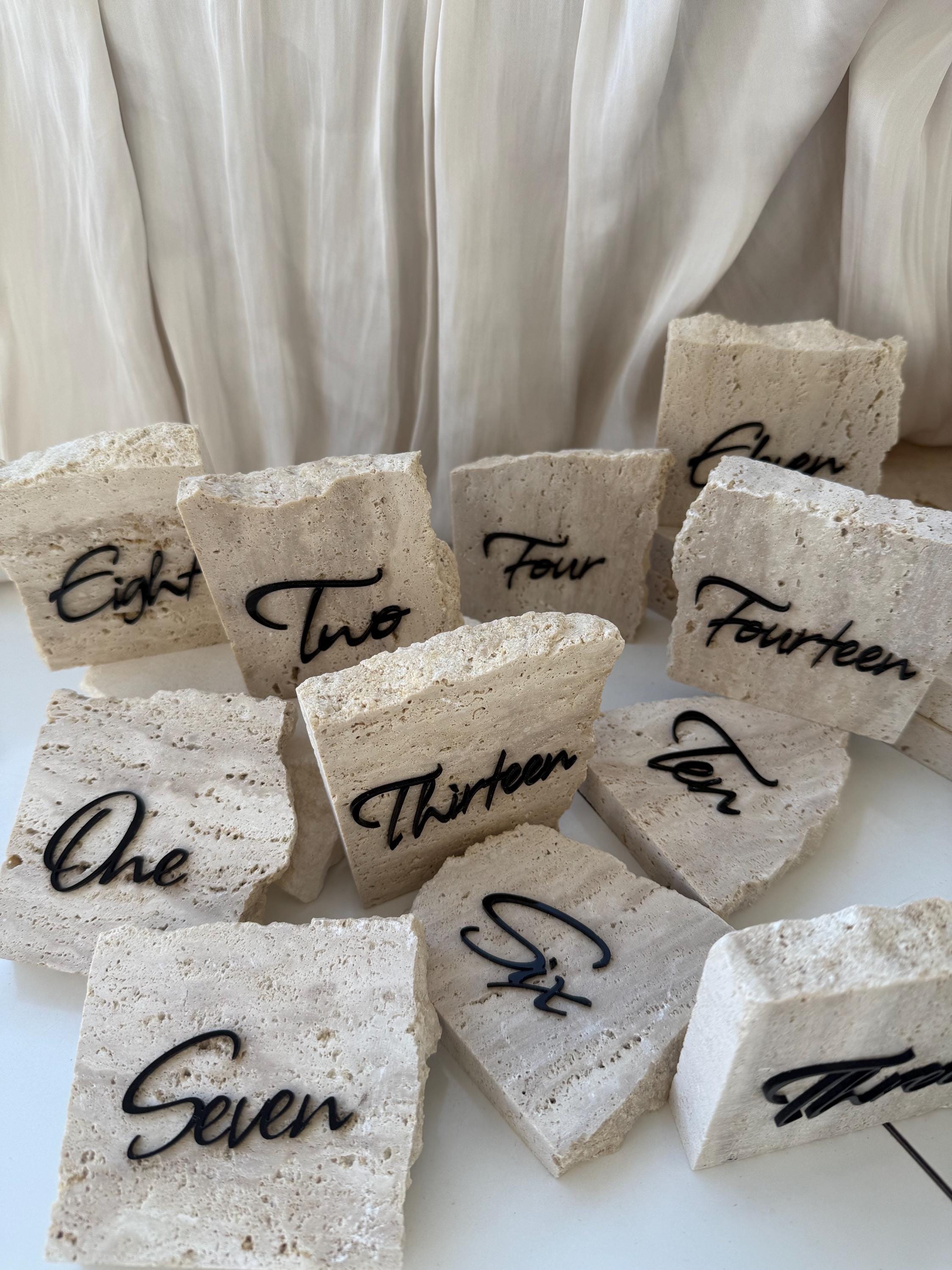 Custom Natural Stone Table Numbers, Wedding Signs, Rustic Event Decor ...