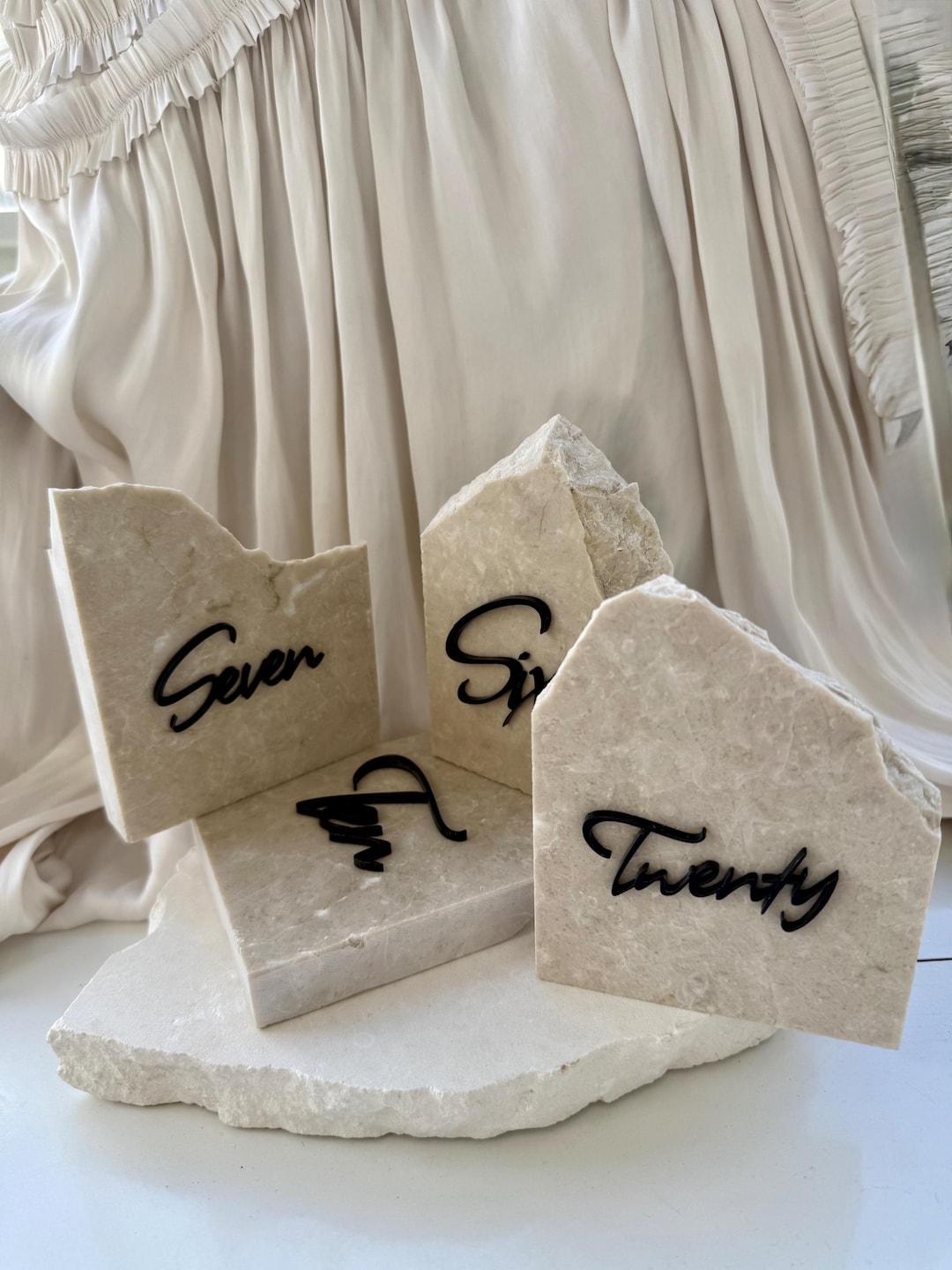 Beige Marble Table Numbers , Stone Table Number | Wedding Table Number ...
