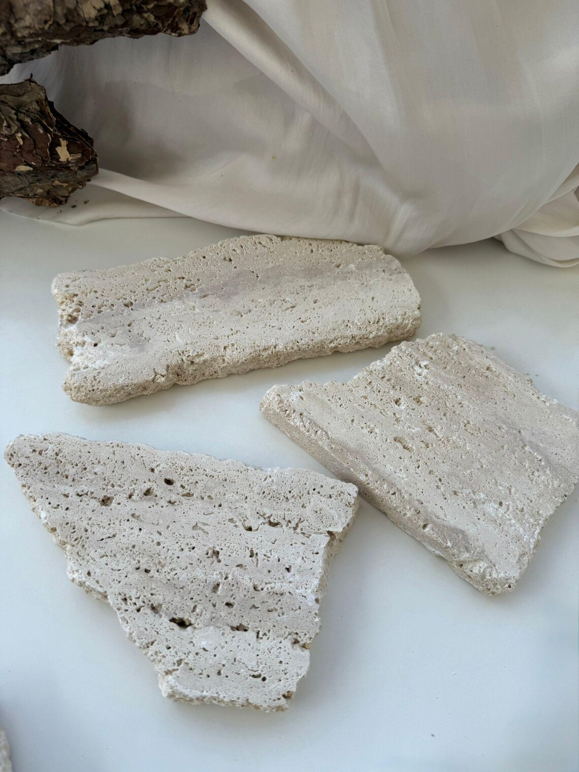 3 Pieces Travertine Stone Set for Photographic Decoration & In-door ...