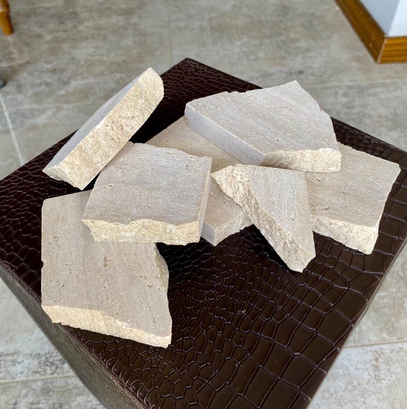3 Pieces Broken Travertine Display - Etsy