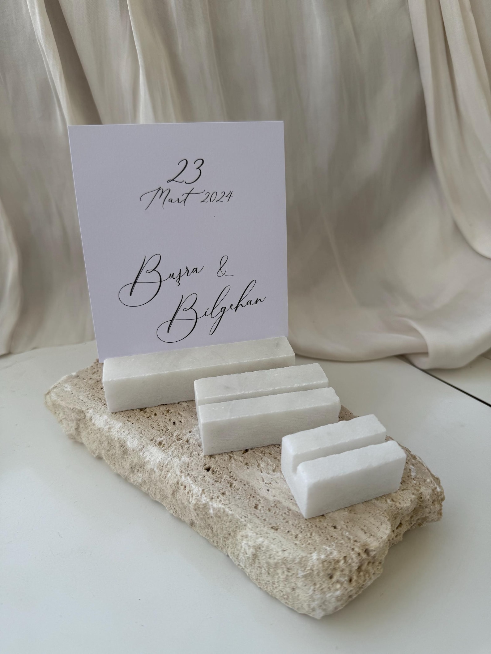 White Marble Card Holder | Menu Holder | Card Holder | Wedding Sign ...