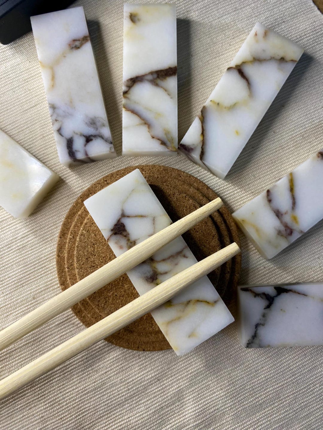 6-piece Lilac Marble Chopstick Rest Kit Chopstick Hashioki Display ...