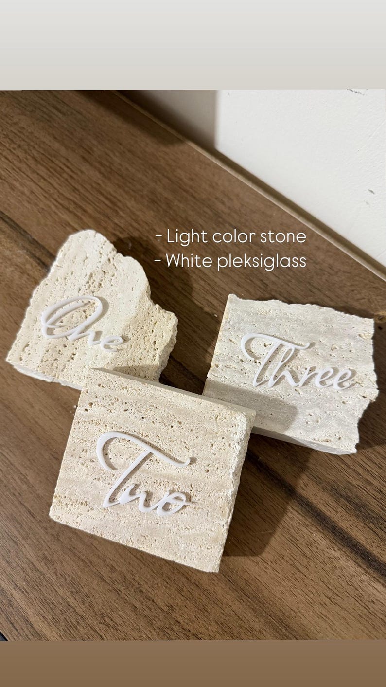 Customizable Natural Stone Table Signs for Conventions, Summons ...