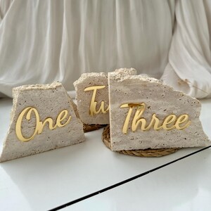 Customizable Natural Stone Table Signs for Conventions, Summons ...
