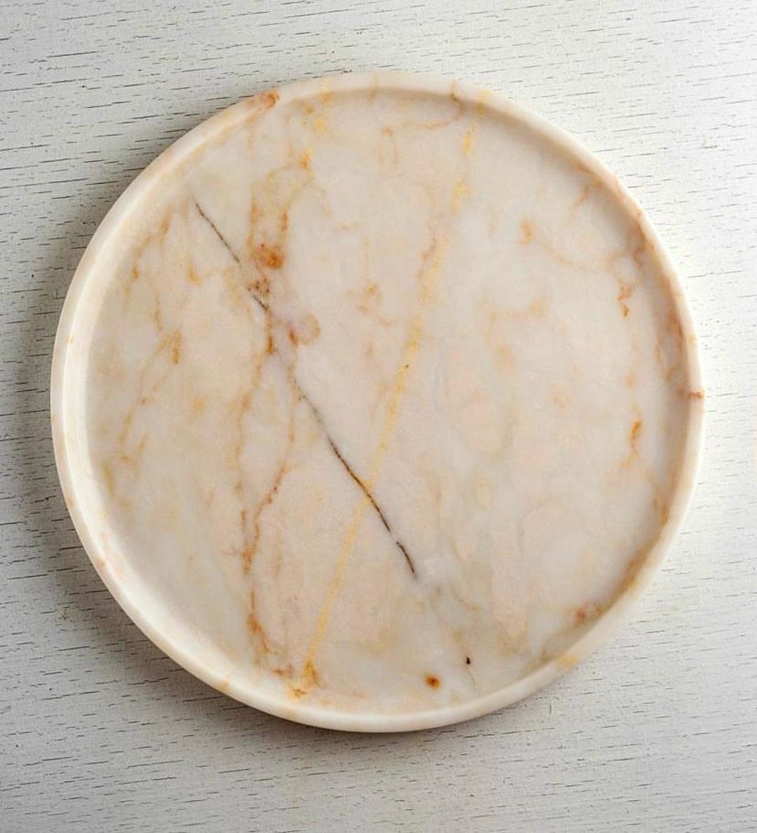 Natural Stone Round Marble Tray, Marble Room Decor, Table Round Tray ...