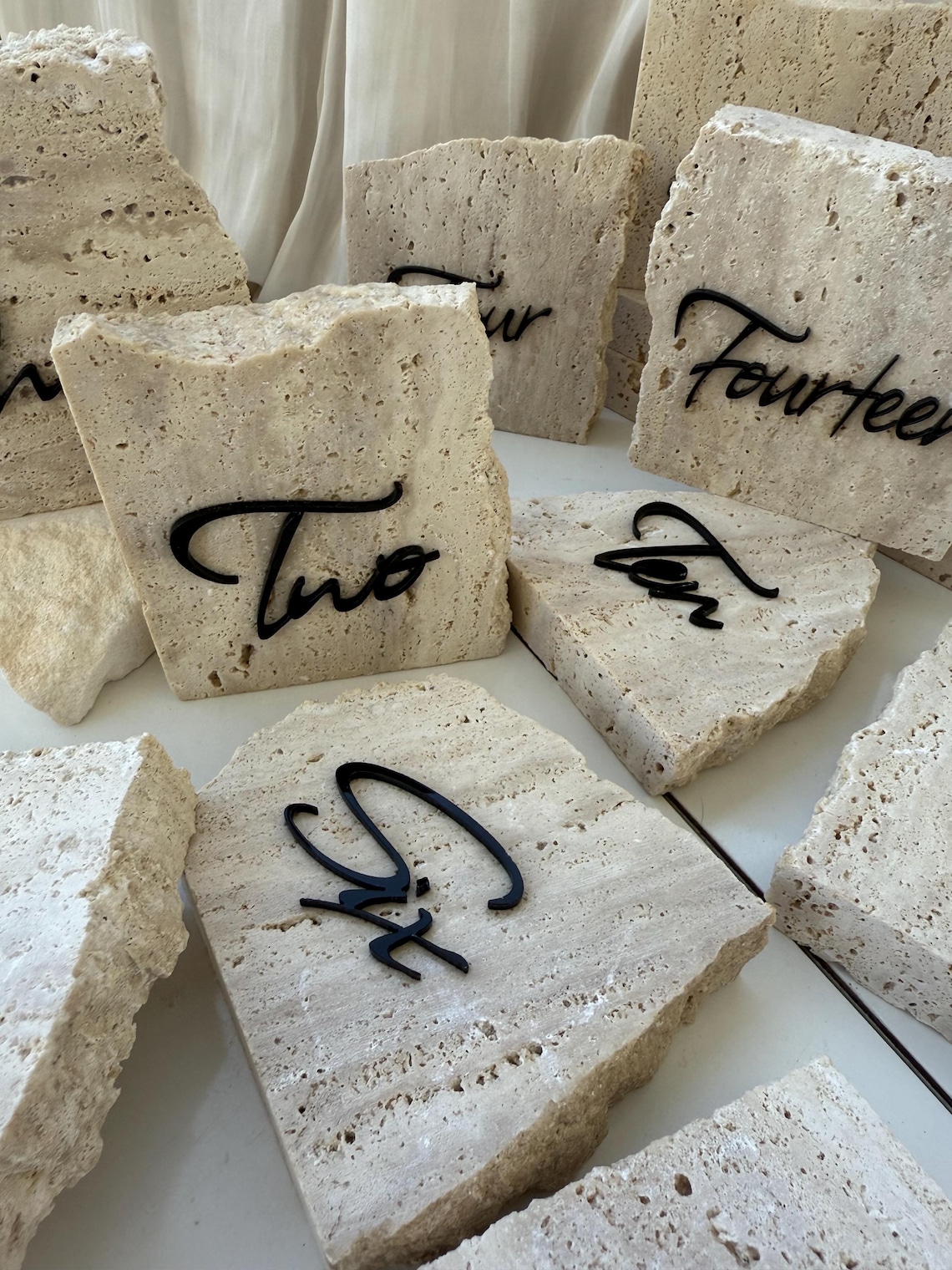 Customizable Natural Stone Table Signs for Conventions, Summons ...