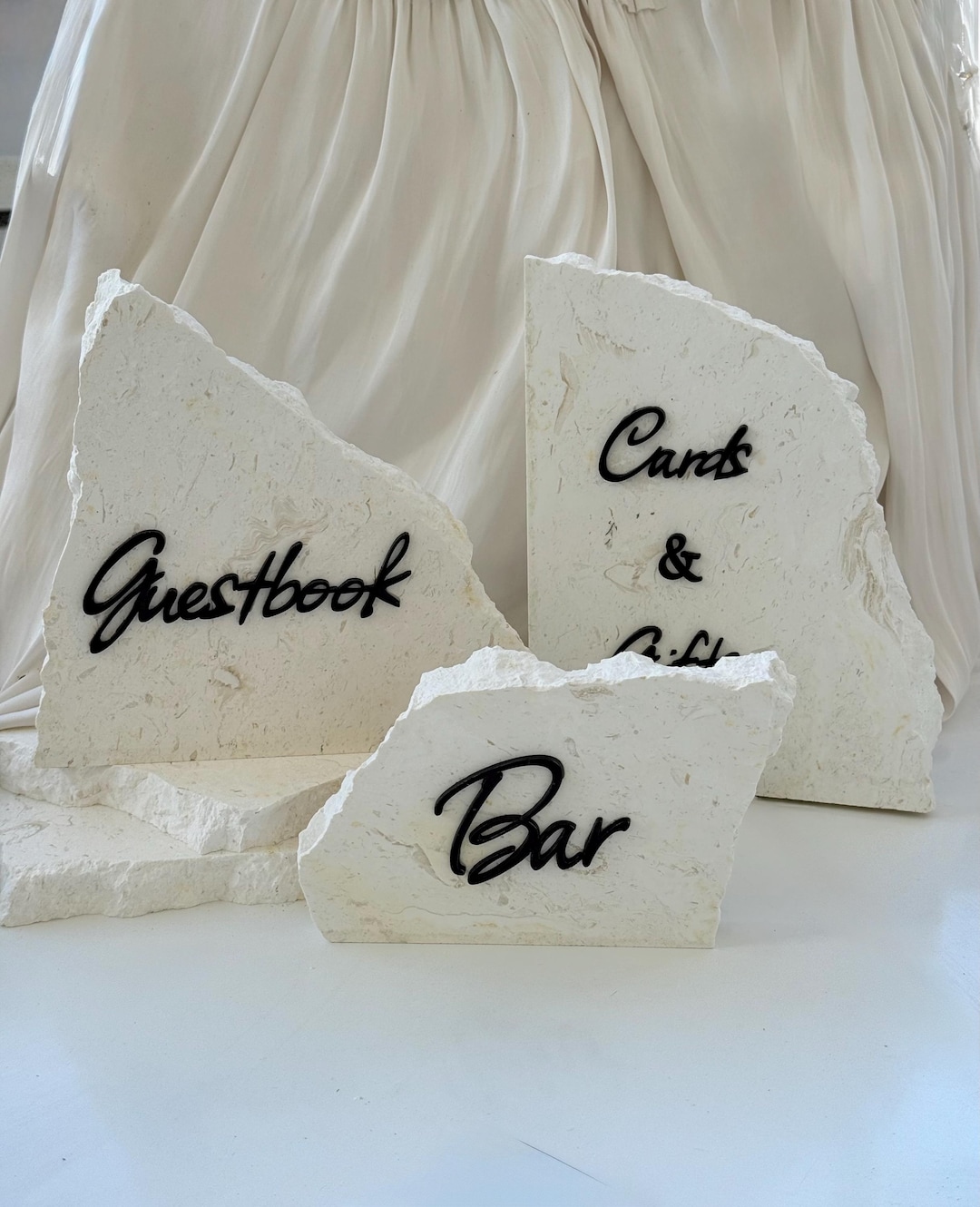 Travertine Wedding Sign Set: Cards, Gifts, Bar - Customizable - Etsy