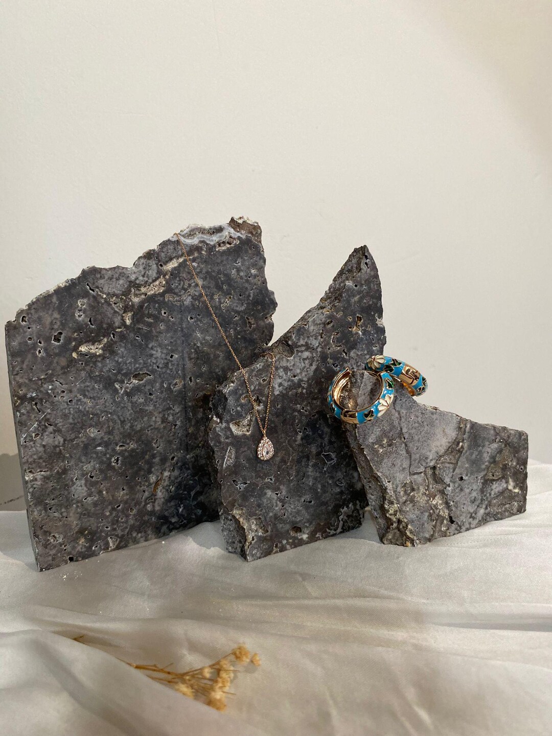 Silver Travertine 3-piece Prop Photography Prop Platform Raiser Raw ...