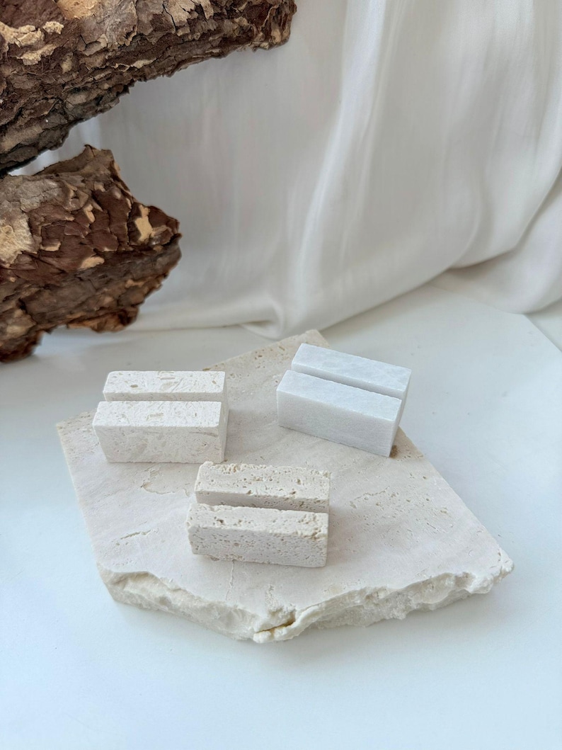 Travertine Card Holder • Natural Stone Menu Stand • Limestone Wedding ...