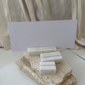 White Marble Card Holder | Menu Holder | Card Holder | Wedding Sign ...