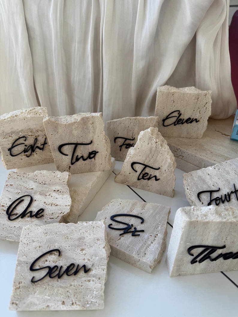 Customizable Natural Stone Table Signs for Conventions, Summons ...