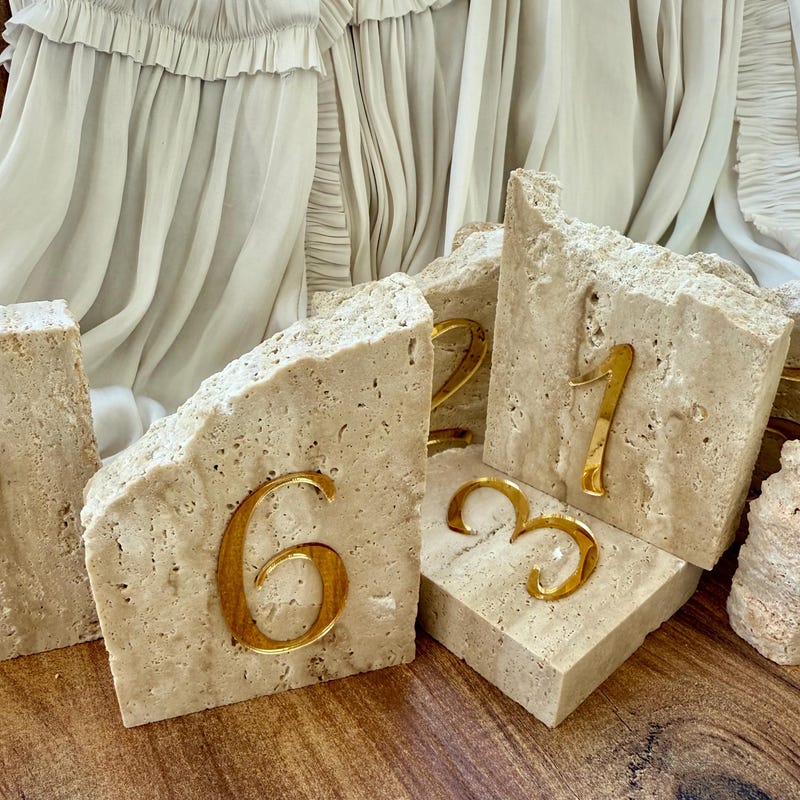 Stone Table Numbers - Etsy