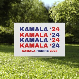 Kamala Harris Yard Sign 2024, Political Yard Sign, Vote Democrat 2024 ...