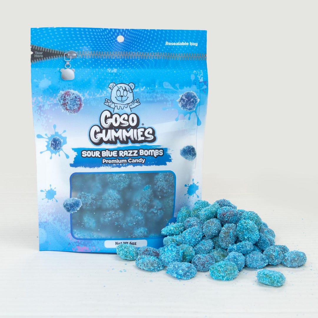 Sour Blue Razz Viral Gushers Bombs 6oz Candy - Fruit Snack - Etsy