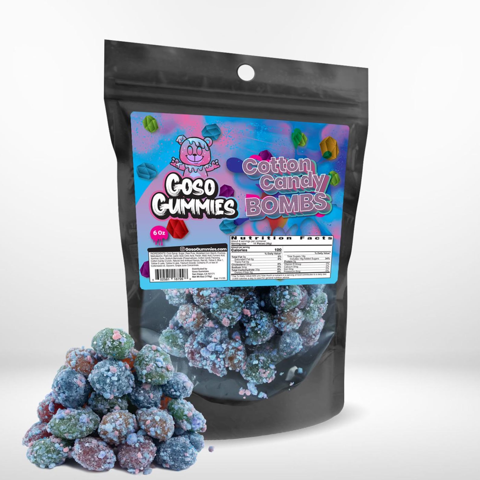 Goso Gummies | Cotton Candy + Sour Blue Razz Gushers 12oz Variety Pack ...