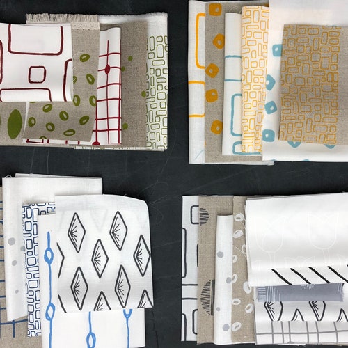 Sample Packs Hand Screen Printed Fabrics on Linen and Cotton | Etsy