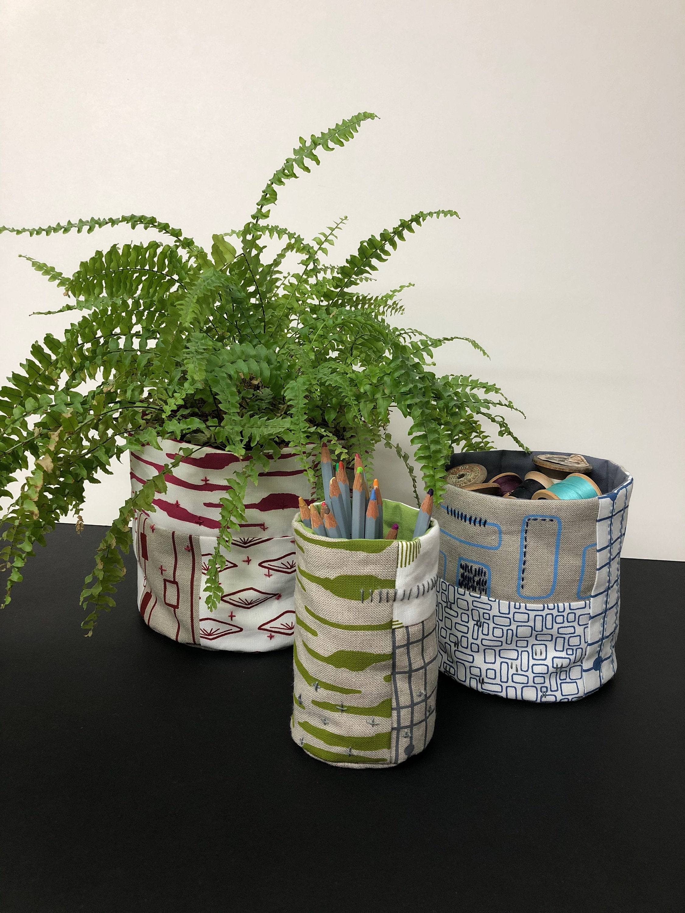 Fabric Buckets With a Circular Base PDF Sewing Pattern to - Etsy