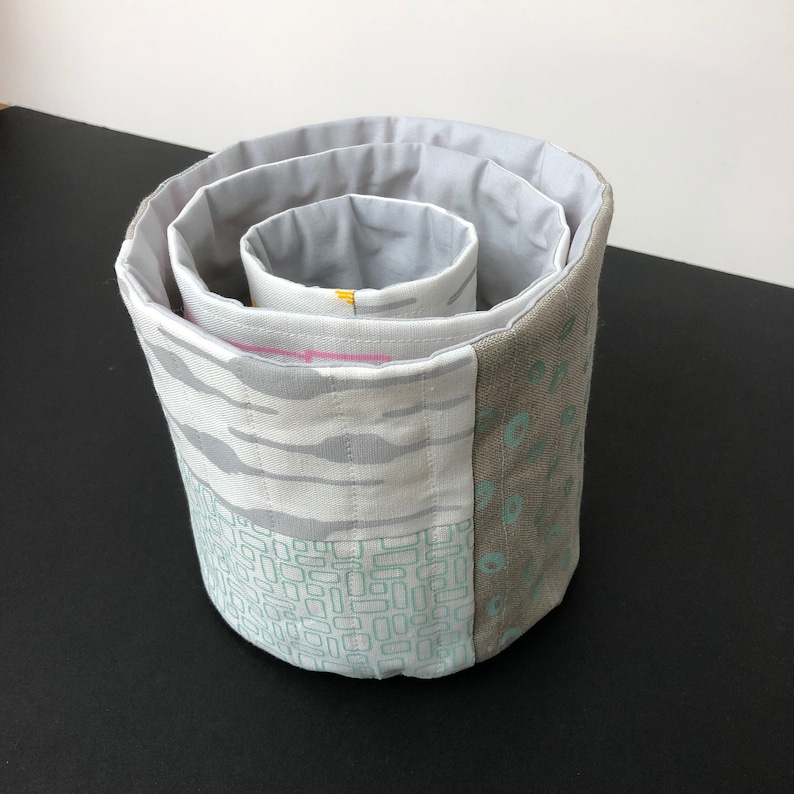 Fabric Buckets With a Circular Base, PDF Sewing Pattern to Make Fabric ...