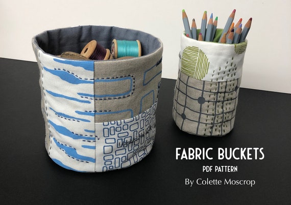 Fabric Buckets With a Circular Base PDF Sewing Pattern to | Etsy