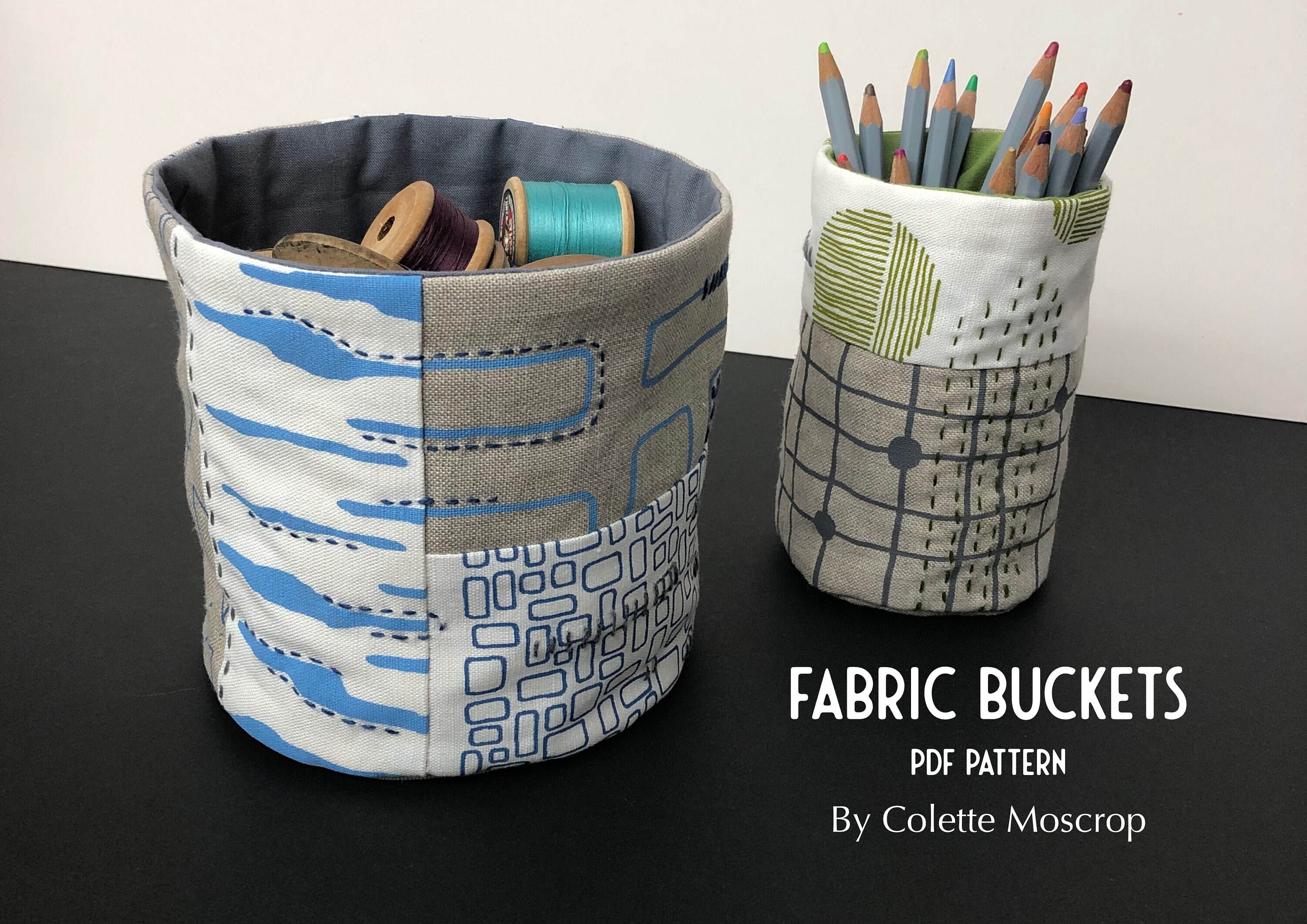 Fabric Buckets With a Circular Base, PDF Sewing Pattern to Make Fabric ...