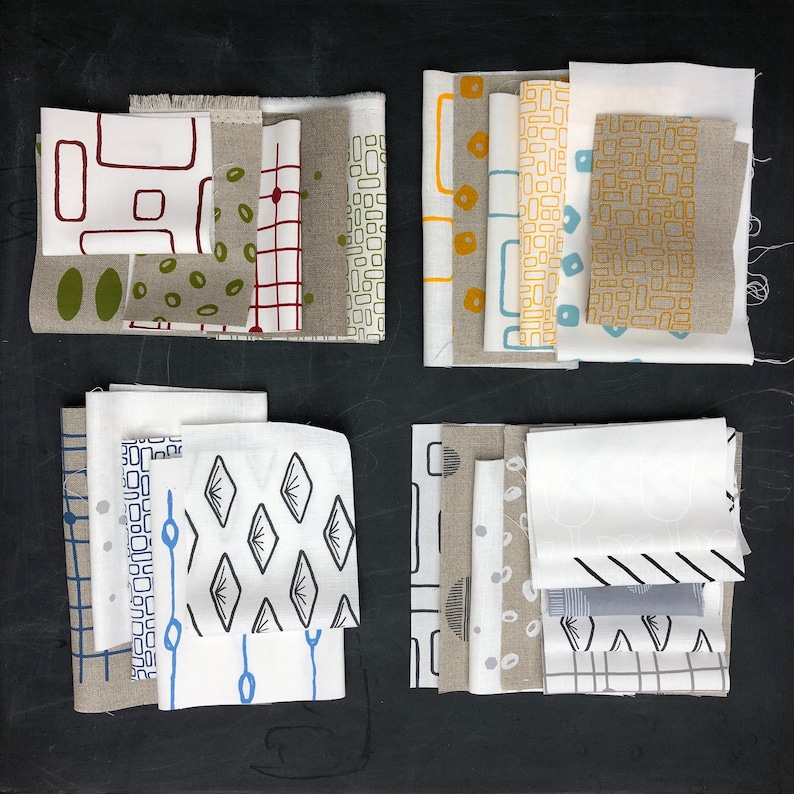 Sample Packs - Hand Screen Printed Fabrics on Linen and Cotton - Etsy UK