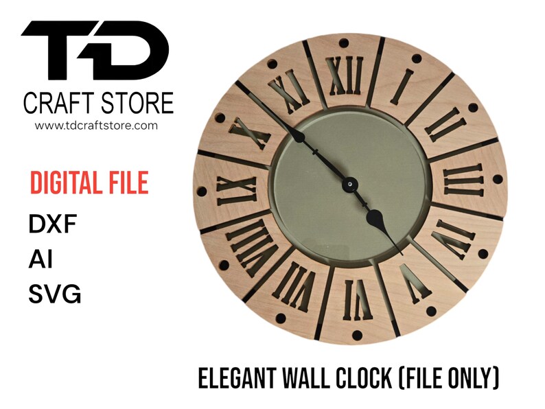 Roman Numeral Laser Cut Wall Clock - Etsy