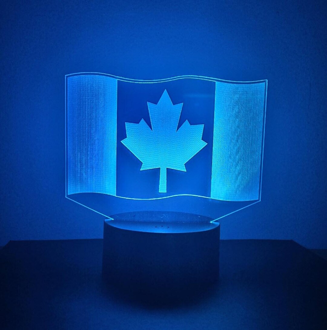 Canada Flag LED Acrylic Lamp, DXF Download File ONLY - Etsy