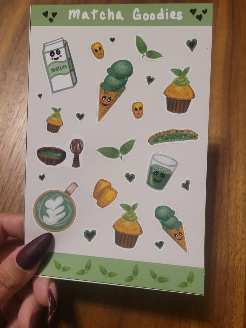 Matcha Goodies Sticker Sheet - Etsy