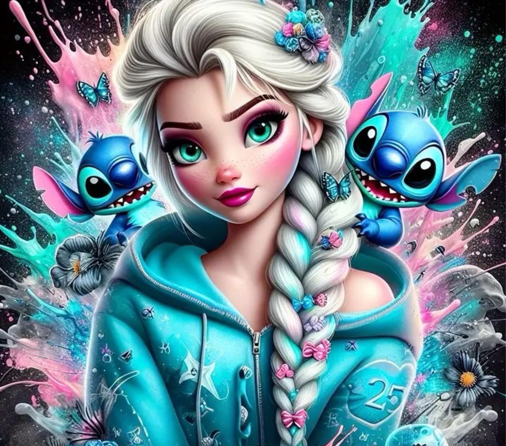 20 Oz Elsa and Stitch Tumbler Wrap, Straight 20 Oz Tumbler Design, Png ...