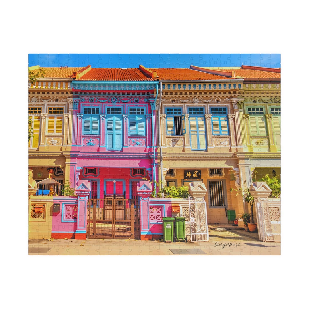 Jigsaw Puzzle, Singapore Peranakan Houses Puzzle for Adults, Colorful ...