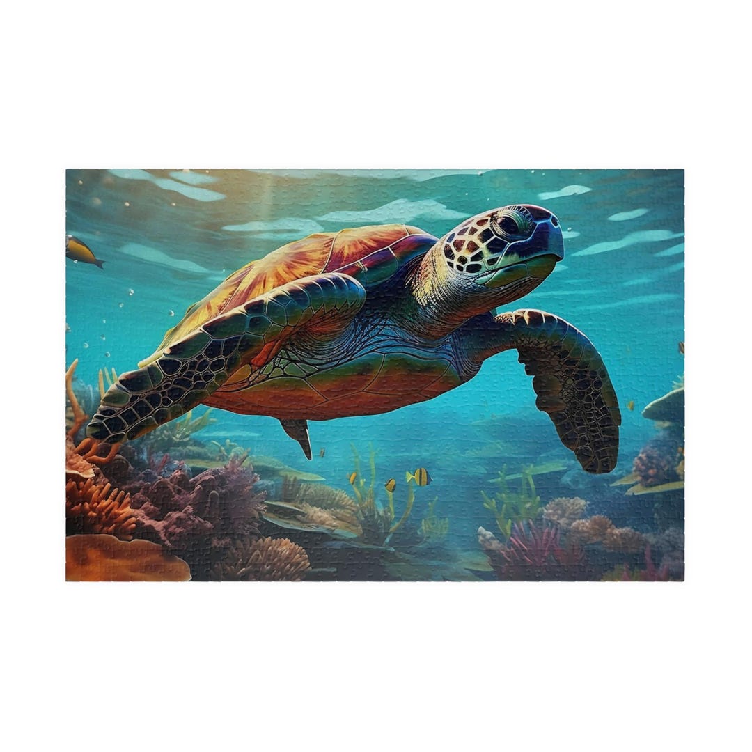 Underwater Sea Turtle Puzzle Ocean Life Puzzle for Relaxation Puzzle ...