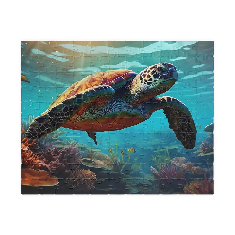 Underwater Sea Turtle Puzzle Ocean Life Puzzle for Relaxation Puzzle ...