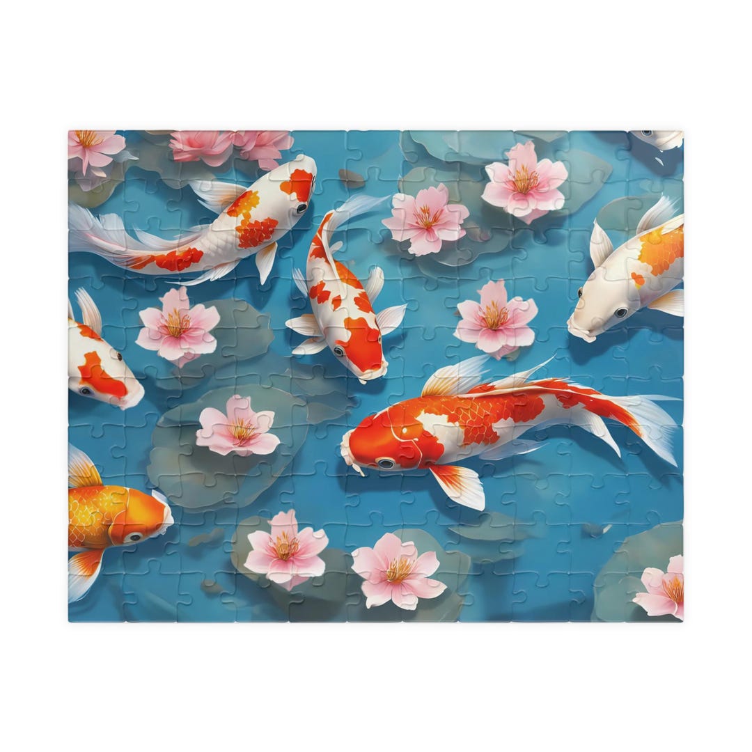 Jigsaw Puzzle for Adults, Koi Pond Puzzle, Teen Puzzle, Cherry Blossom ...