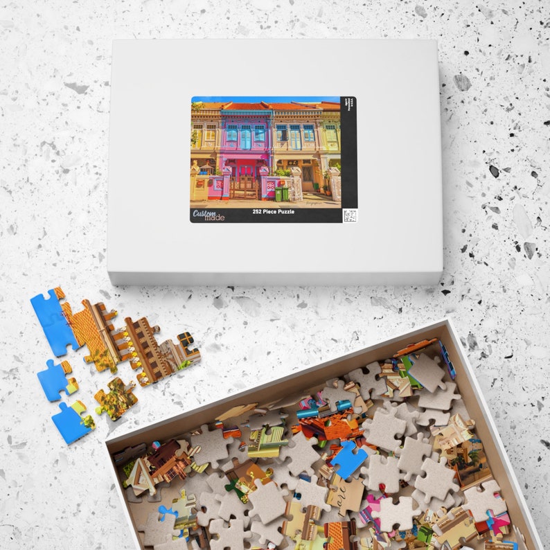 Jigsaw Puzzle, Singapore Peranakan Houses Puzzle for Adults, Colorful ...