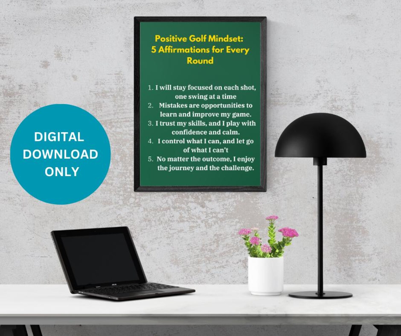 Golf Poster Positive Affirmations for Golf Gift for Him Gift for Her ...