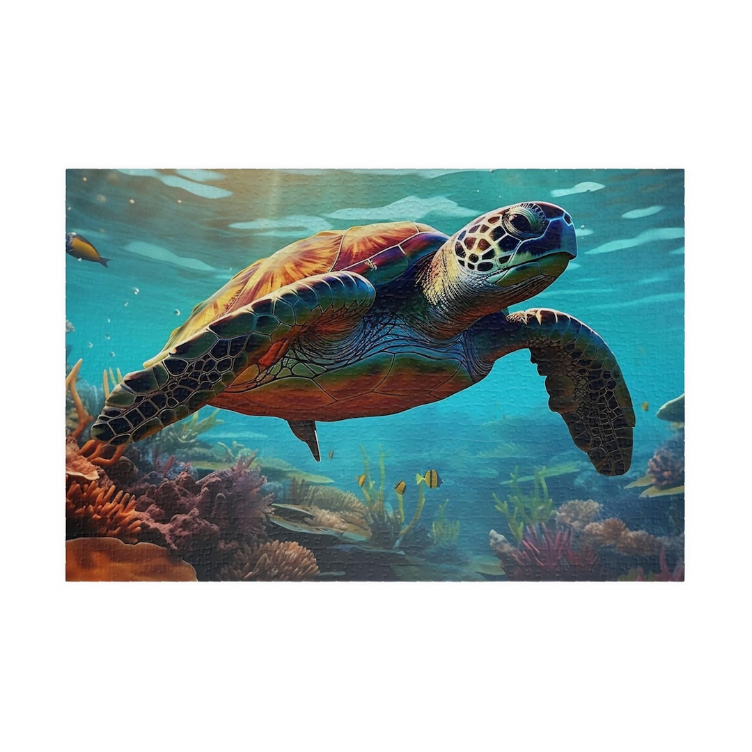 Underwater Sea Turtle Puzzle Ocean Life Puzzle for Relaxation Puzzle ...