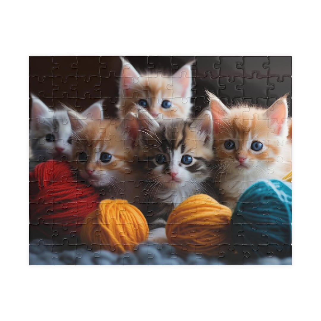 Puzzle, Kitten Puzzle Kittens With Yarn Puzzle Cat Jigsaw Puzzle for ...